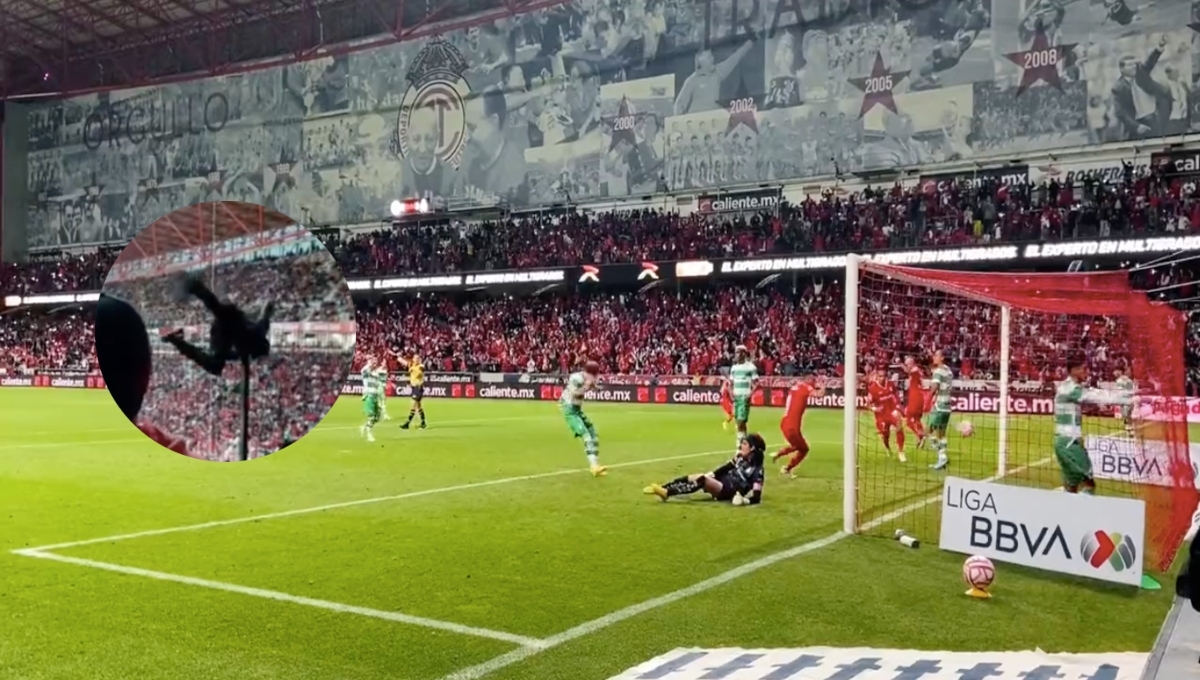 Captan A Aficionado Del Toluca Cayendo De La Tribuna Y Lesiona A Una