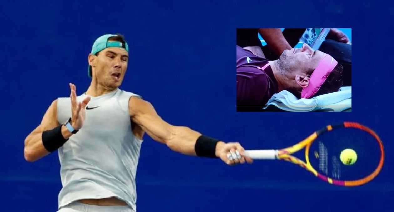 ¡Qué golpazo! El raquetazo que tumbó a Rafa Nadal y casi lo deja sin el ...