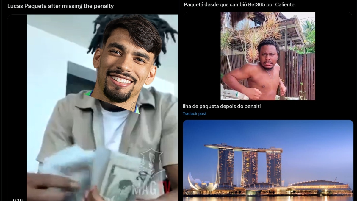 Lucas Paqueta es víctima de los memes por su penal fallado y su presunta ludopatía | Soy Referee